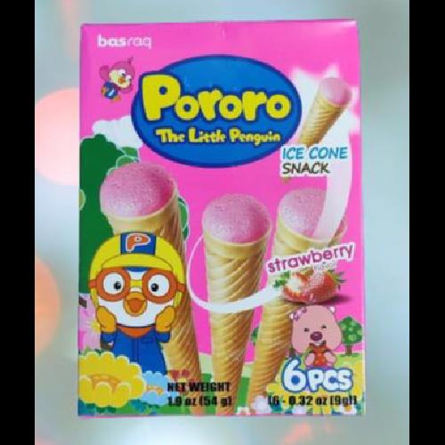 Wafer cone Pororo strawbery ice corn